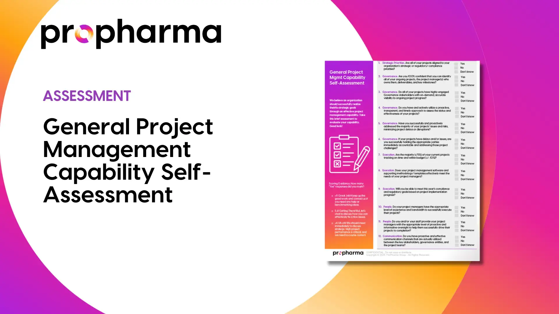 General Project Management Capability Self-Assessment - ProPharma